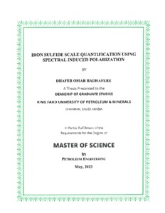 Iron Sulfide Scales Quantification Using Spectral Induced Polarization - KFUPM ePrints